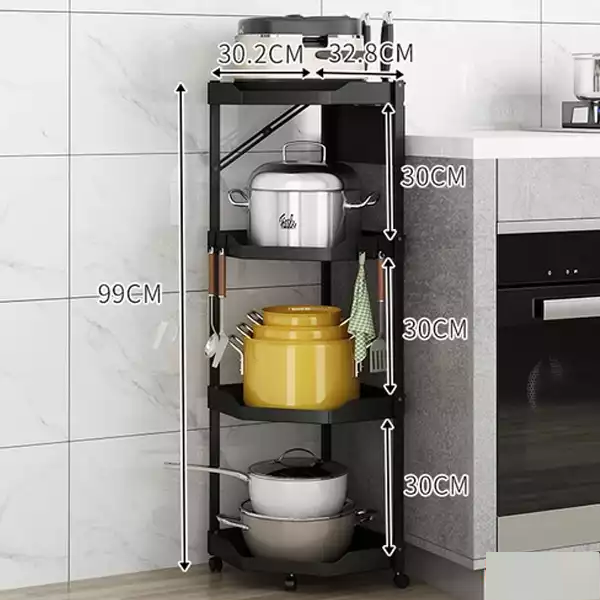 Folding Kitchen Storage Shelf 4 Layers – Crockeries Garden