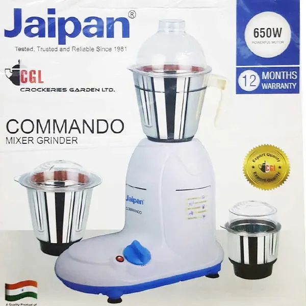 Jaipan Mixer Grinder Blender Commando 650W – Crockeries Garden